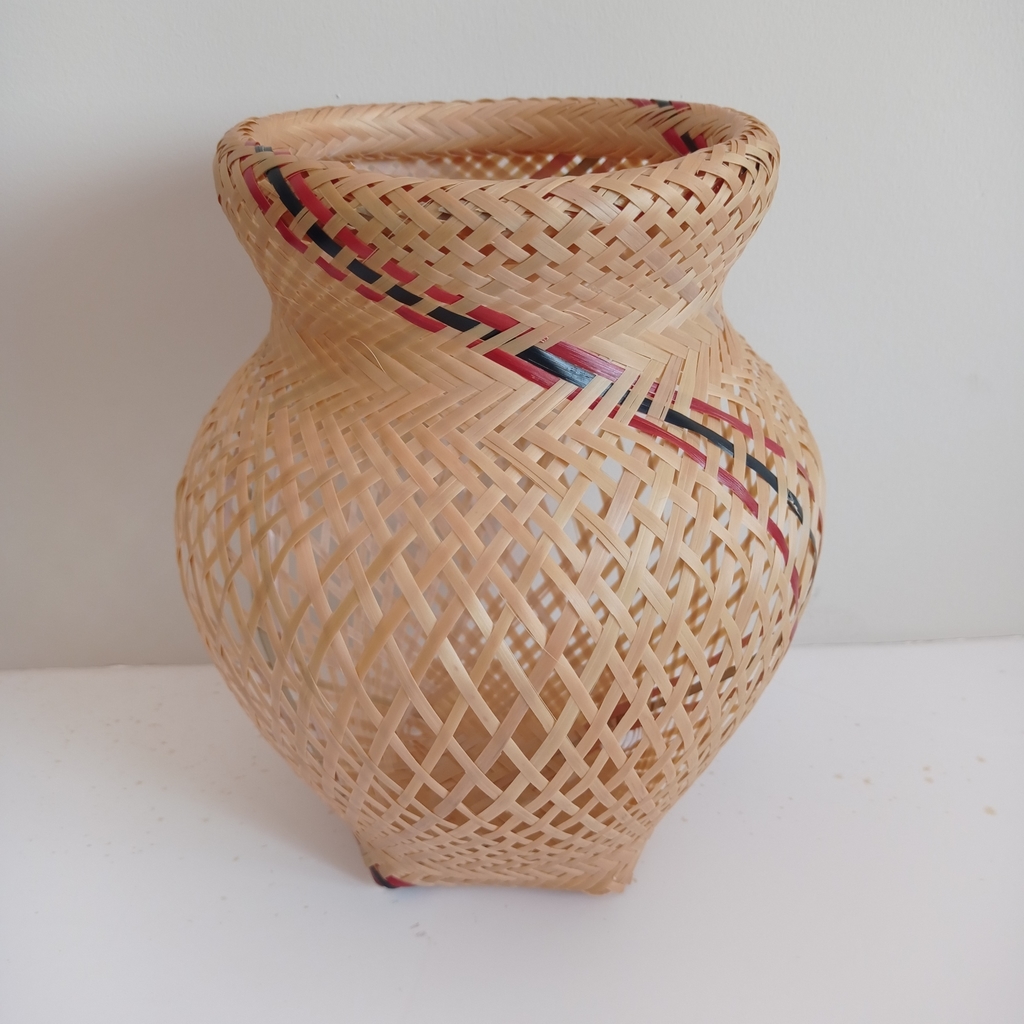 Jarro de Palha Baniwa 35cm - Imaterial Artesanato Brasileiro