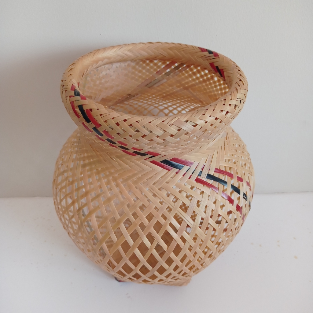 Jarro de Palha Baniwa 35cm - Imaterial Artesanato Brasileiro