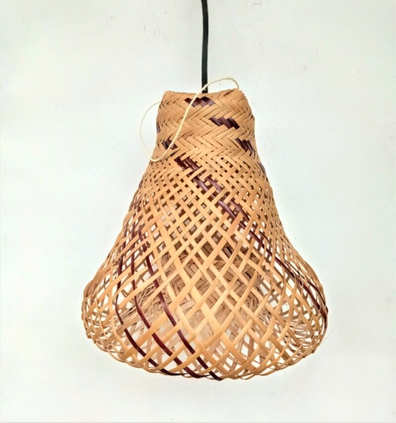 Cesto Luminária Palha de Arumã - Vermelho - Imaterial Artesanato Brasileiro