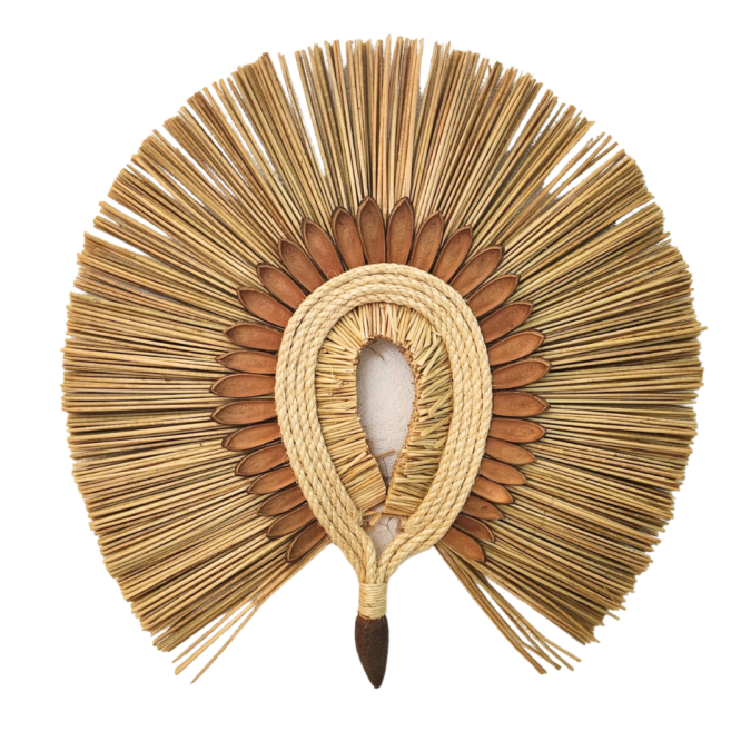 Cocar Decorativo de Palha com Pingente - Imaterial Artesanato Brasileiro