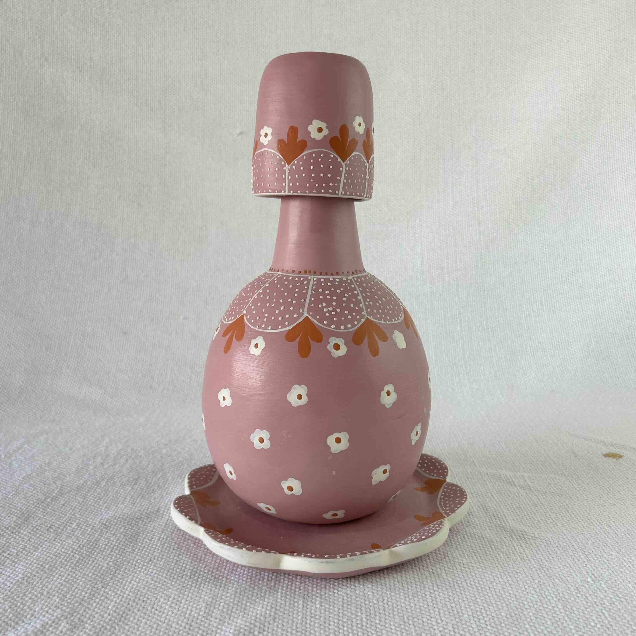 Moringa de Cerâmica Jequitinhonha - Rosa - Imaterial Artesanato Brasileiro