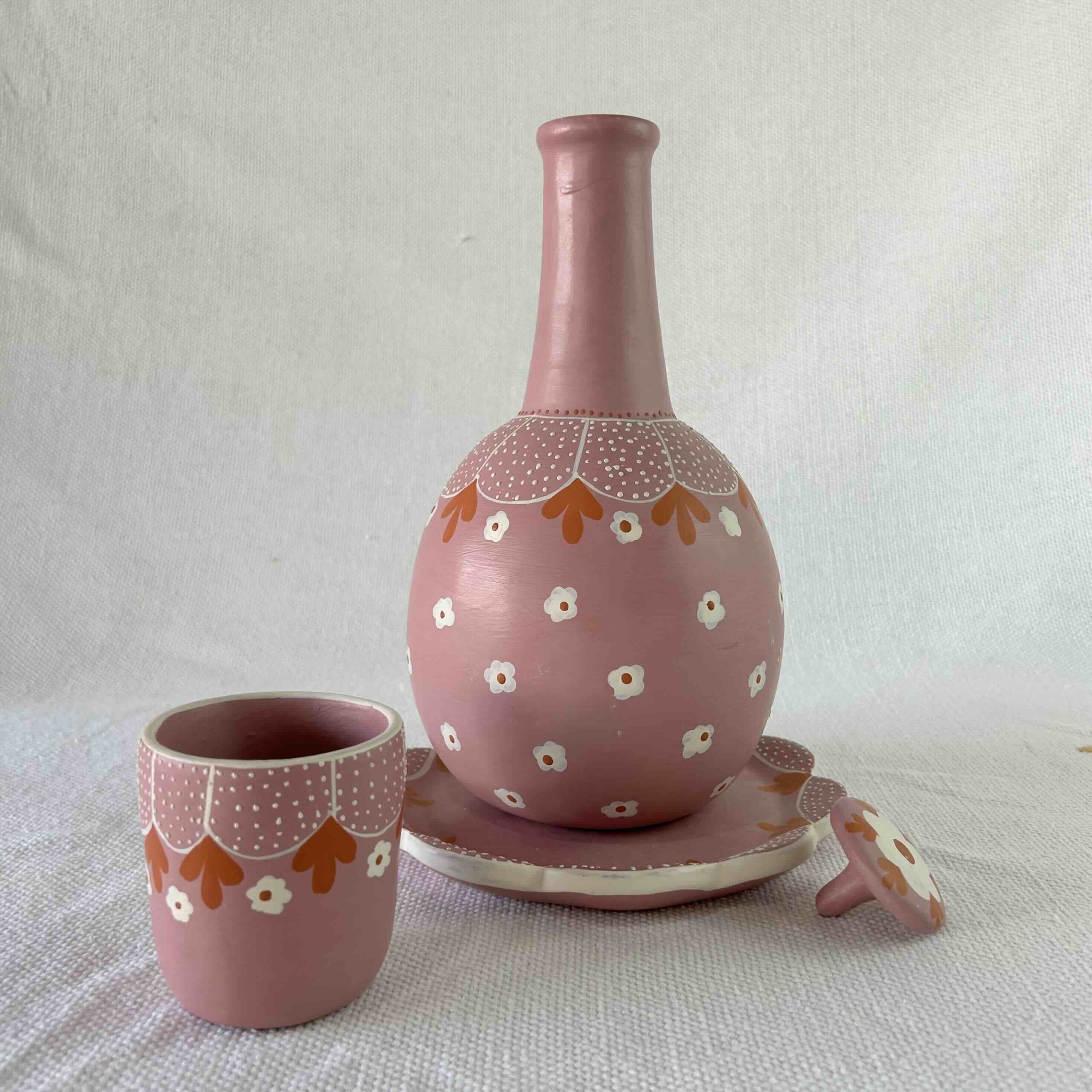 Moringa de Cerâmica Jequitinhonha - Rosa - Imaterial Artesanato Brasileiro